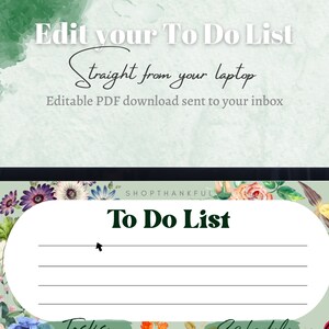 Editable to Do List, Editable Planner, Editable Calendar, Task Sheet ...