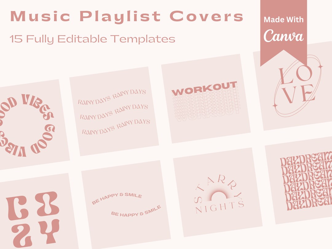 Aesthetic Playlist Cover Template Minimal, Modern Minimal, Editable on ...