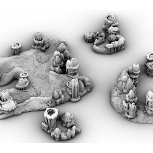 Stalagmite Ponds Cave Terrain | 28mm 32mm Scale | Dungeons and Dragons ...
