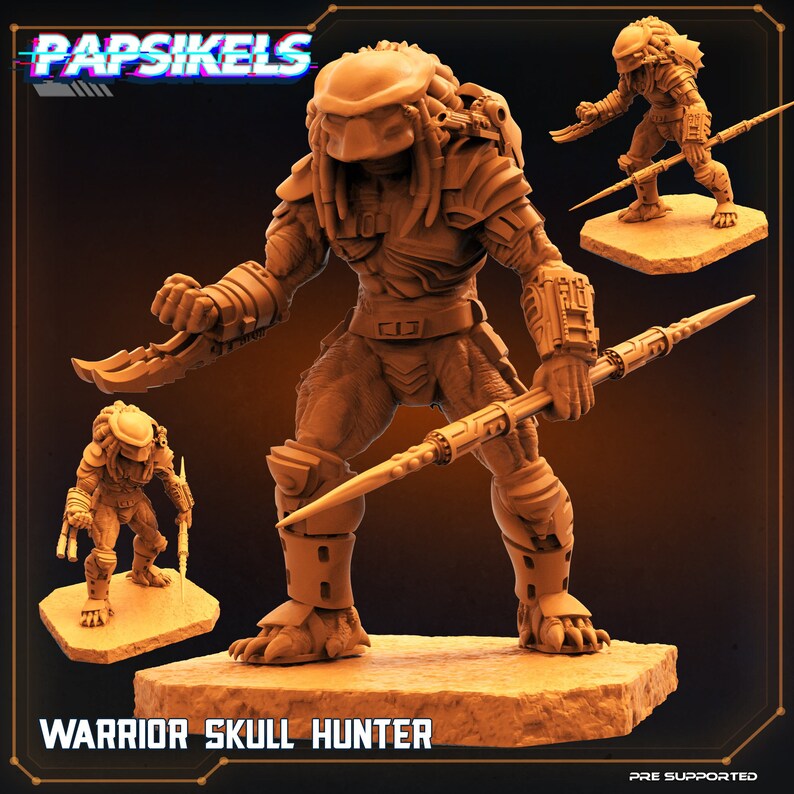 Warrior Skull Hunter 32mm Scale Alien Miniature RPG Sci - Etsy