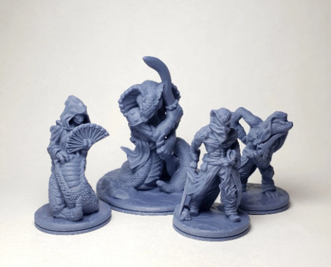4pc Yuan-ti Snakepeople Set - 32mm Scale Dnd Miniature | Dungeons and ...