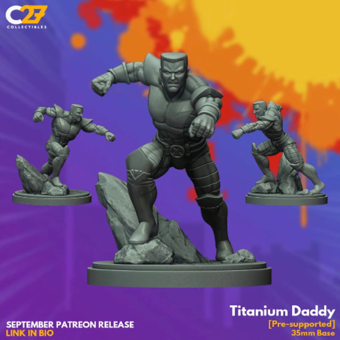 Titanium Daddy 40mm Miniature Dnd Mini Superhero | Etsy