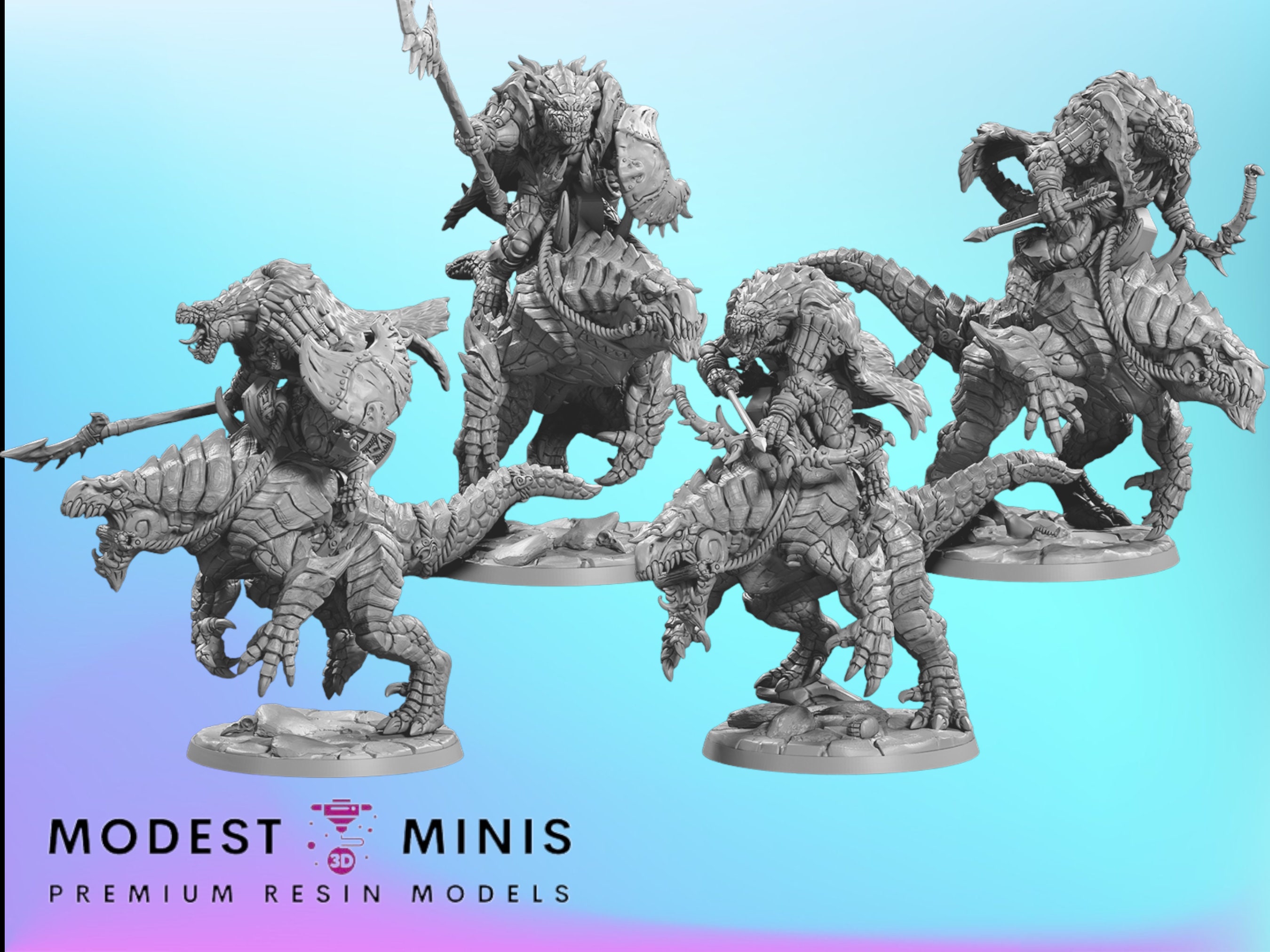 Brute Wyvern Riders Resin Dnd Miniature Dungeons and - Etsy