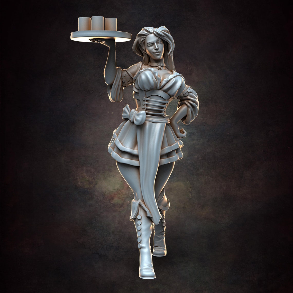 Barmaid Tavern Girl 28mm 32mm Scale Dnd Miniature Dungeons - Etsy