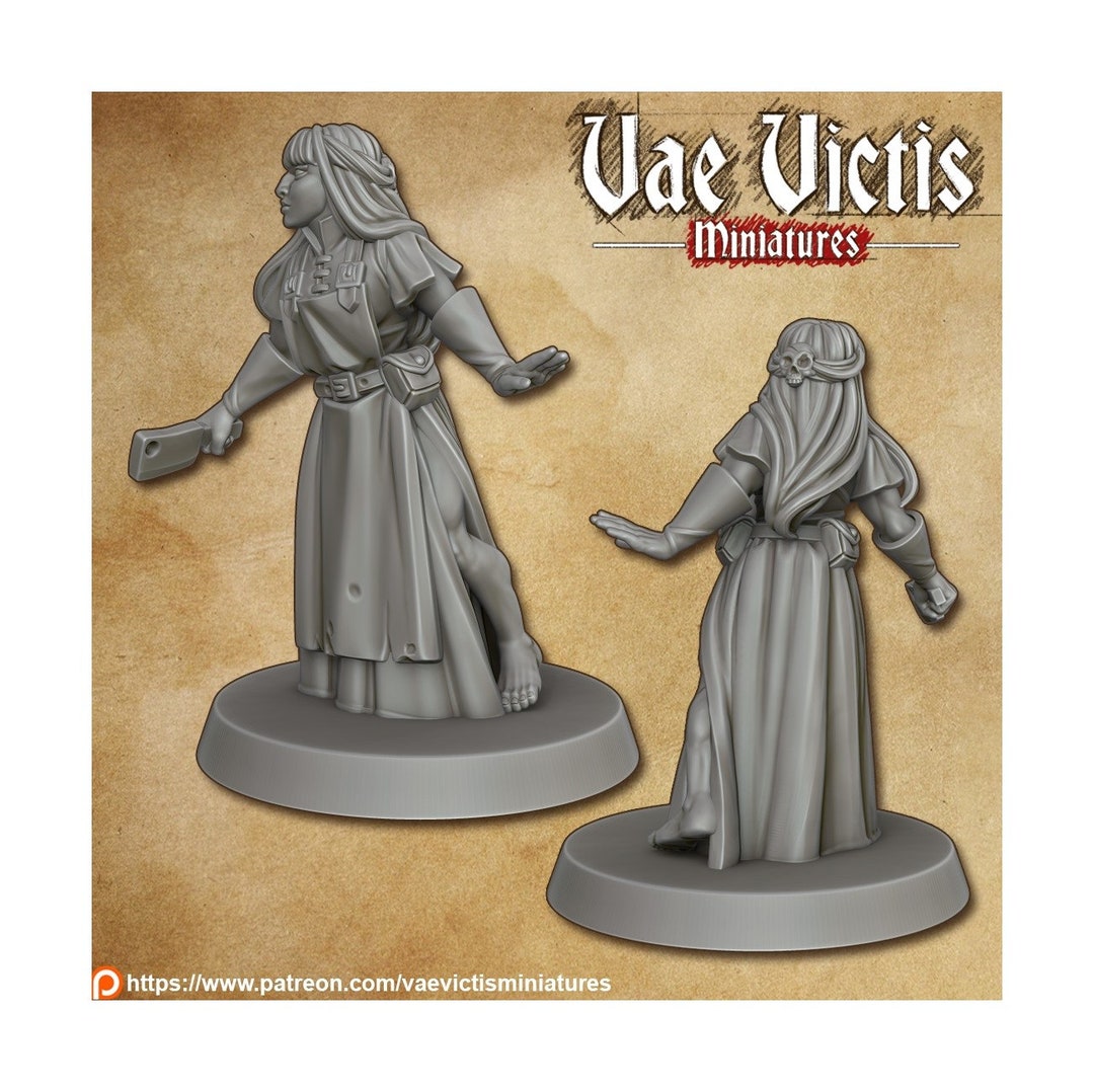 Female Butcher Hero Mini - 28mm or 32mm Scale Dnd Miniature | Dungeons ...