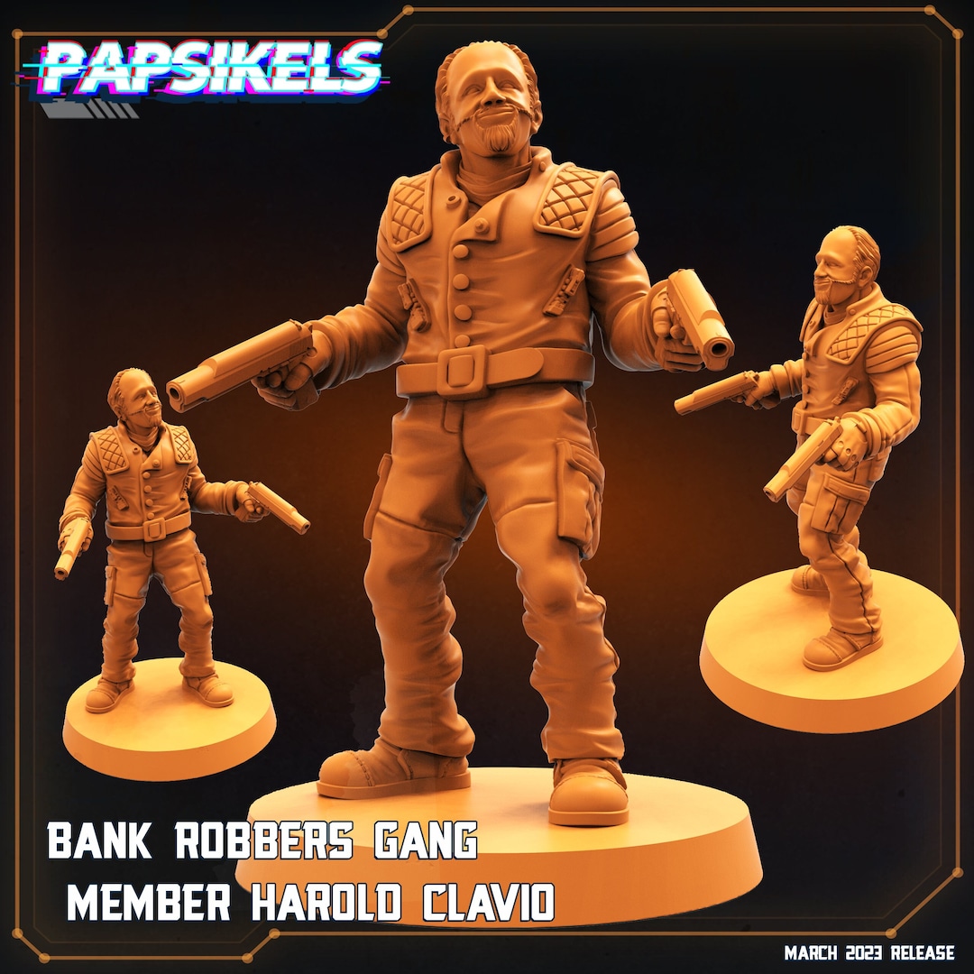 Harold Clavio Corpo Cops Bank Robber - 32mm Scale Miniature | RPG | Sci ...