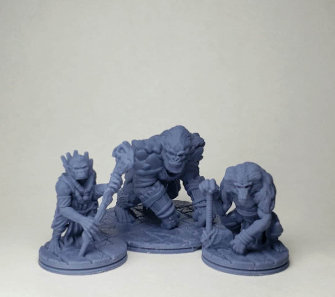 3pc Apefolk Apelings - 32mm Scale Dnd Miniature | Dungeons and Dragons ...