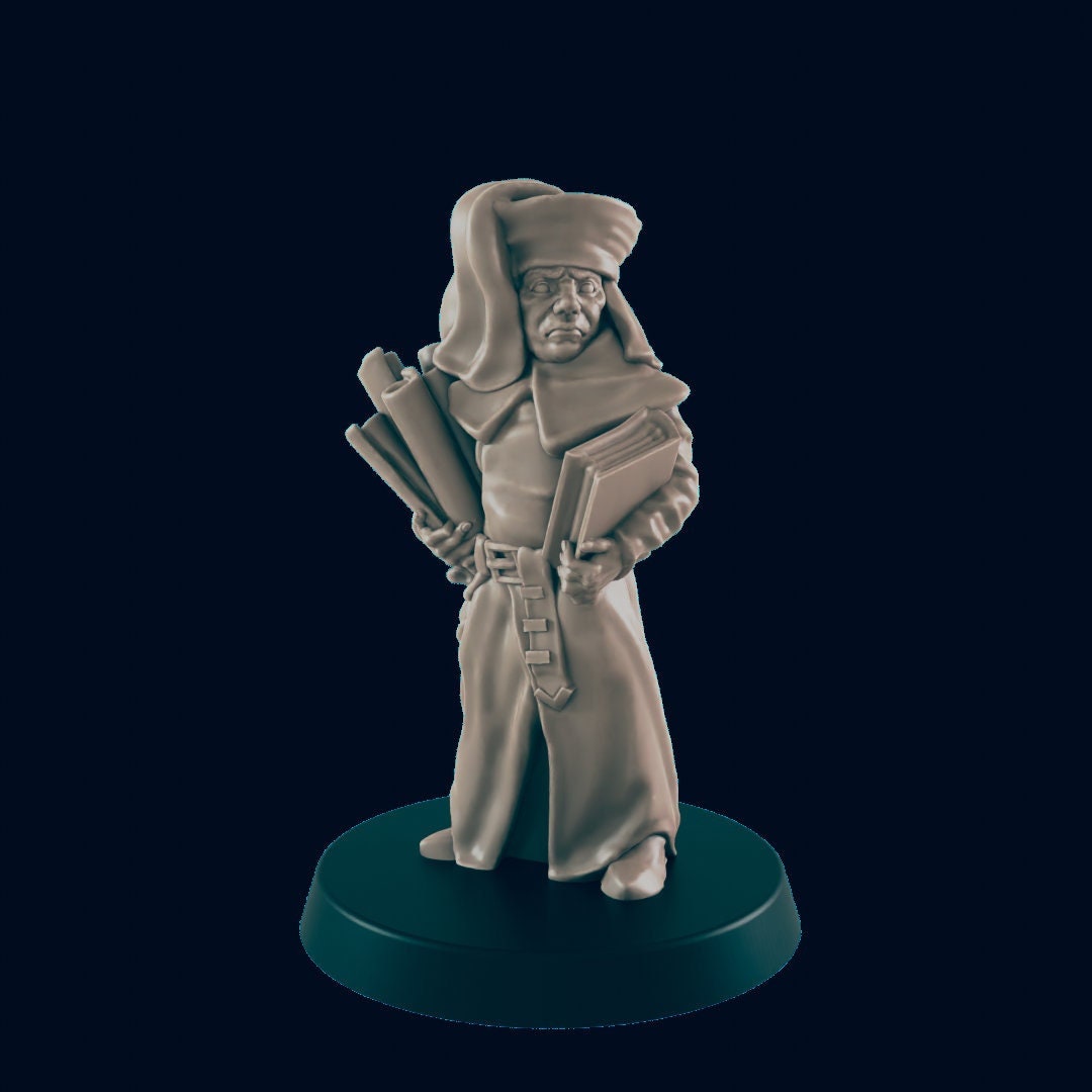 NPC Human Male Clerk - 3D Print Resin Scale Dnd Miniature | Dungeons ...