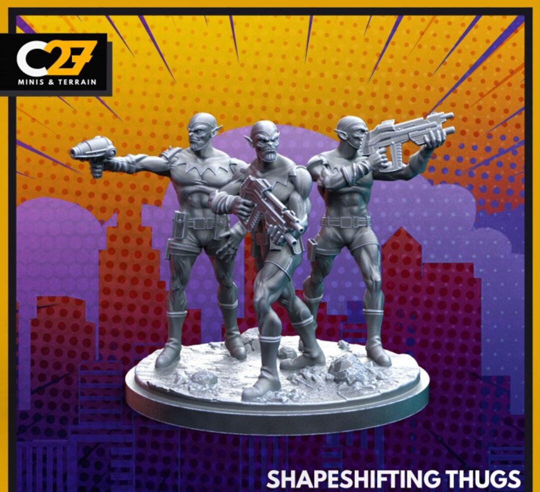 3pc Shapeshifting Thugs 40mm Miniature Dnd Mini - Etsy
