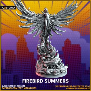 Firebird Summers - 40mm Miniature | Dnd Mini | Superhero Miniature ...