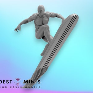 Cosmic Surfer A - 40mm Miniature | Dnd Mini | Superhero | Trident - Etsy