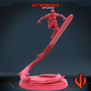Cosmic Surfer A - 40mm Miniature | Dnd Mini | Superhero | Trident - Etsy