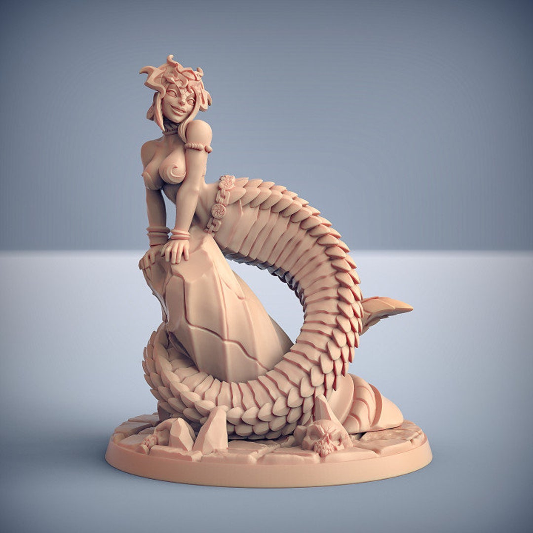Kseerix Yuan Ti Naga Pinup - 32mm Scale Dnd Miniature | Dungeons and Dragons Mini | 5E Fantasy ...