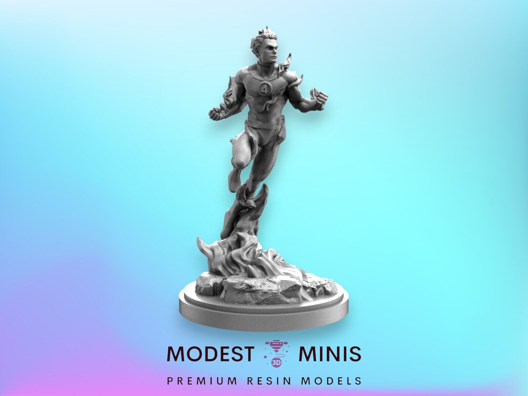 Burning Man - 40mm Miniature | Dnd Mini | Superhero Miniature | C27 - Etsy