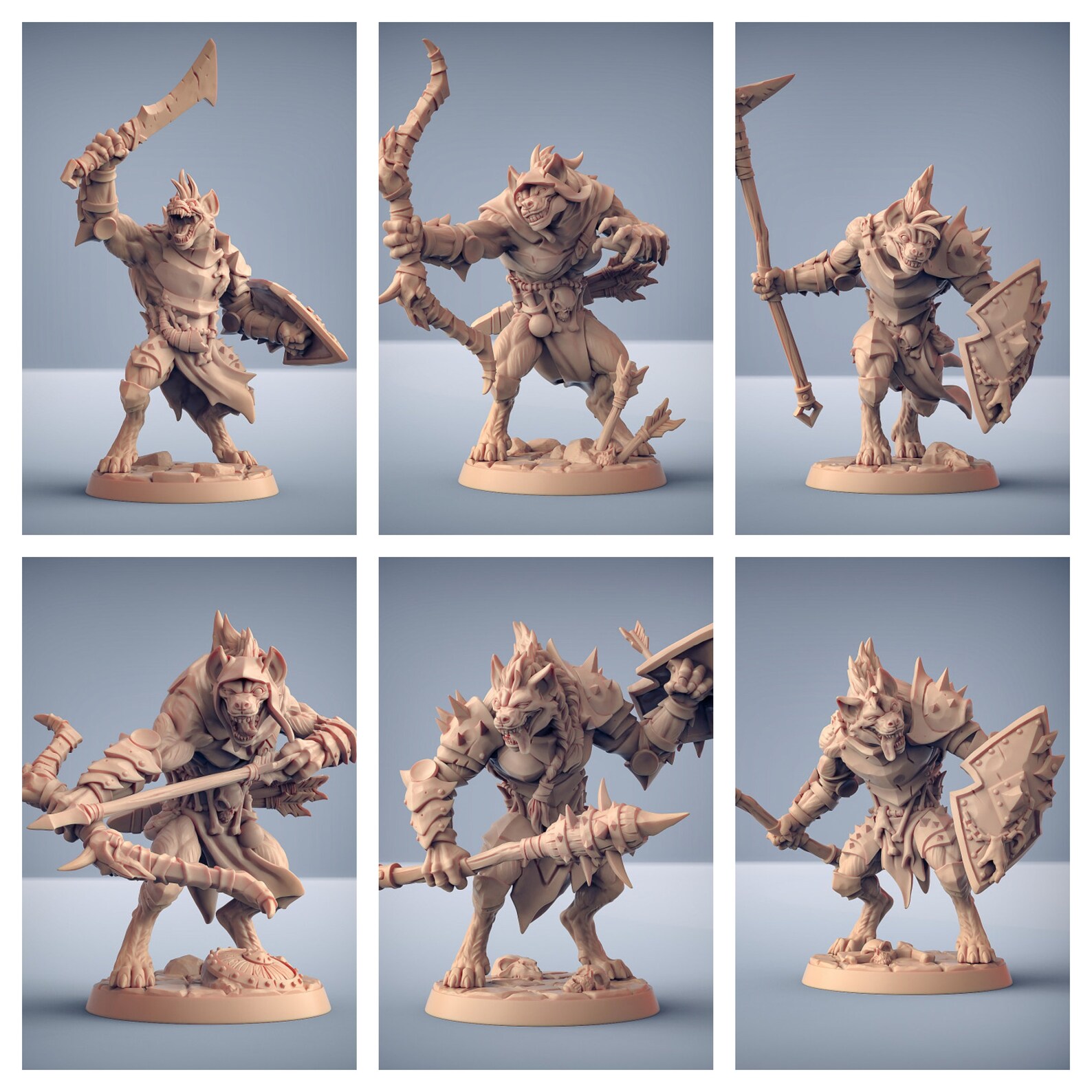 6pc Bonegnasher Gnolls Set 32mm Scale Dnd Miniature - Etsy