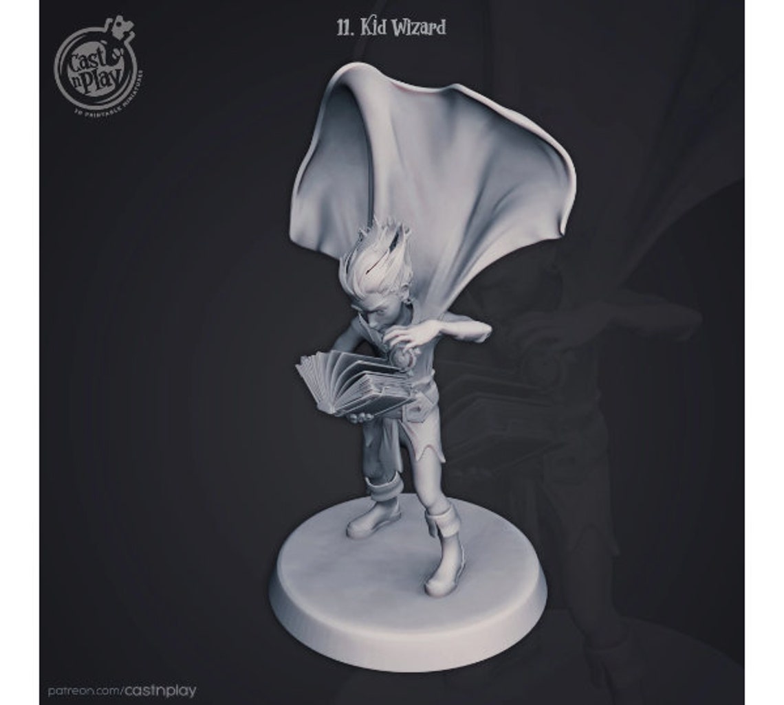 Kid Wizard Sorcerer PC 32mm Scale Dnd Miniature Dungeons - Etsy