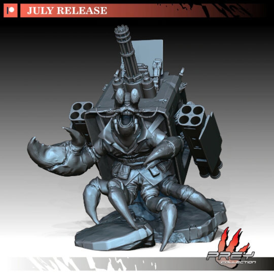 Crab Cannoneer 32mm Miniature Heroic Scale Dnd Mini - Etsy