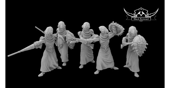 5pc Fish Knights Set Legion Scale RPG Scifi Role | Etsy