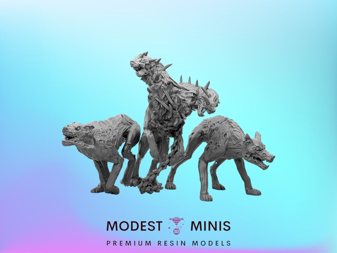 3pc Cerberus Zombie Dogs - 28mm 30mm 32mm - Wasteland | Zombicide ...