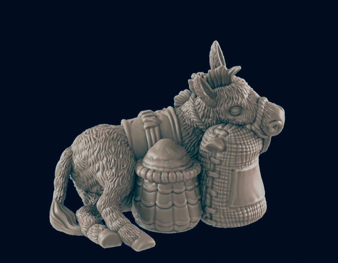 NPC Lazy Donkey - 3D Print Resin Scale Dnd Miniature | Dungeons and ...