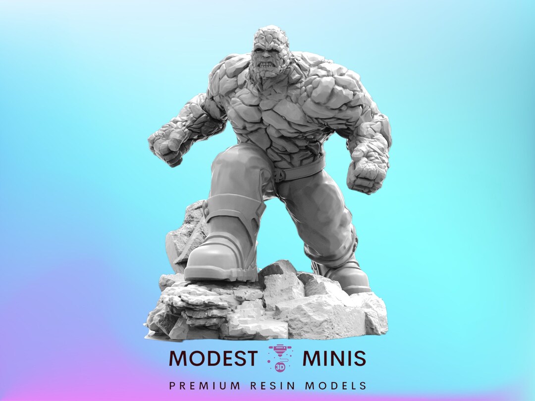 Trident Rocky Guy - 40mm Miniature | Dnd Mini | Superhero | Trident - Etsy
