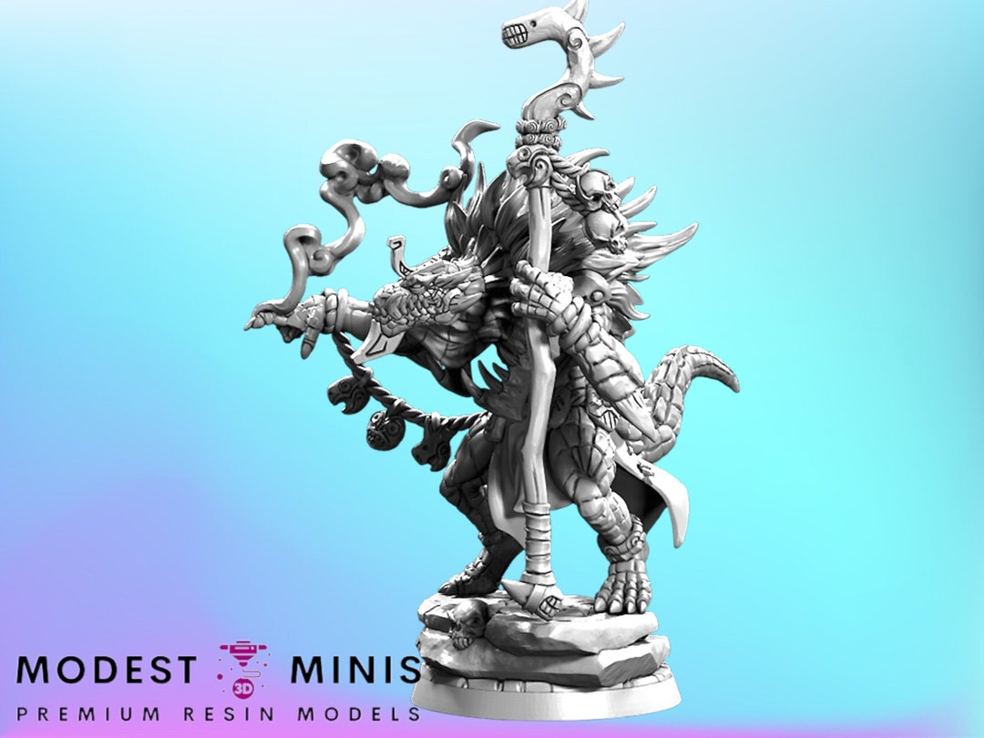 Roskaal the Blind Lizardfolk Resin Dnd Miniature Dungeons and Dragons ...