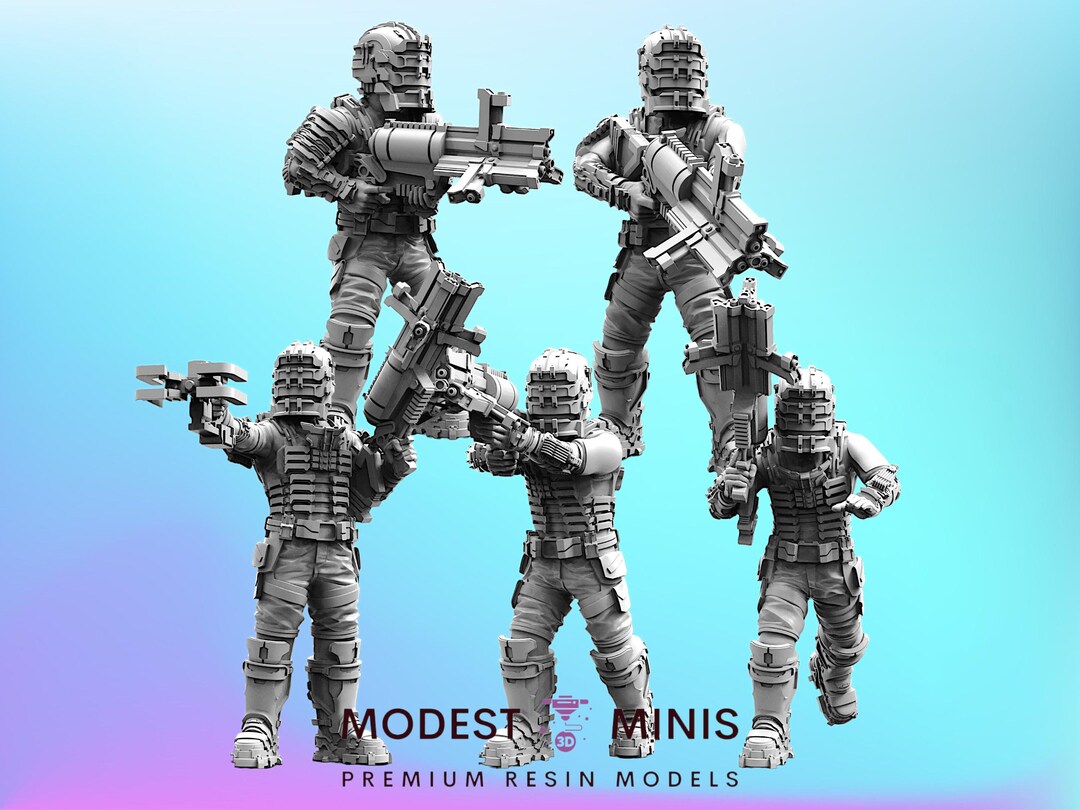 5pc Combat Engineer 8-12 - 32mm Scale Cyberpunk Miniature | RPG | Sci ...