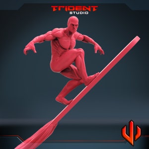 Cosmic Surfer A - 40mm Miniature | Dnd Mini | Superhero | Trident - Etsy