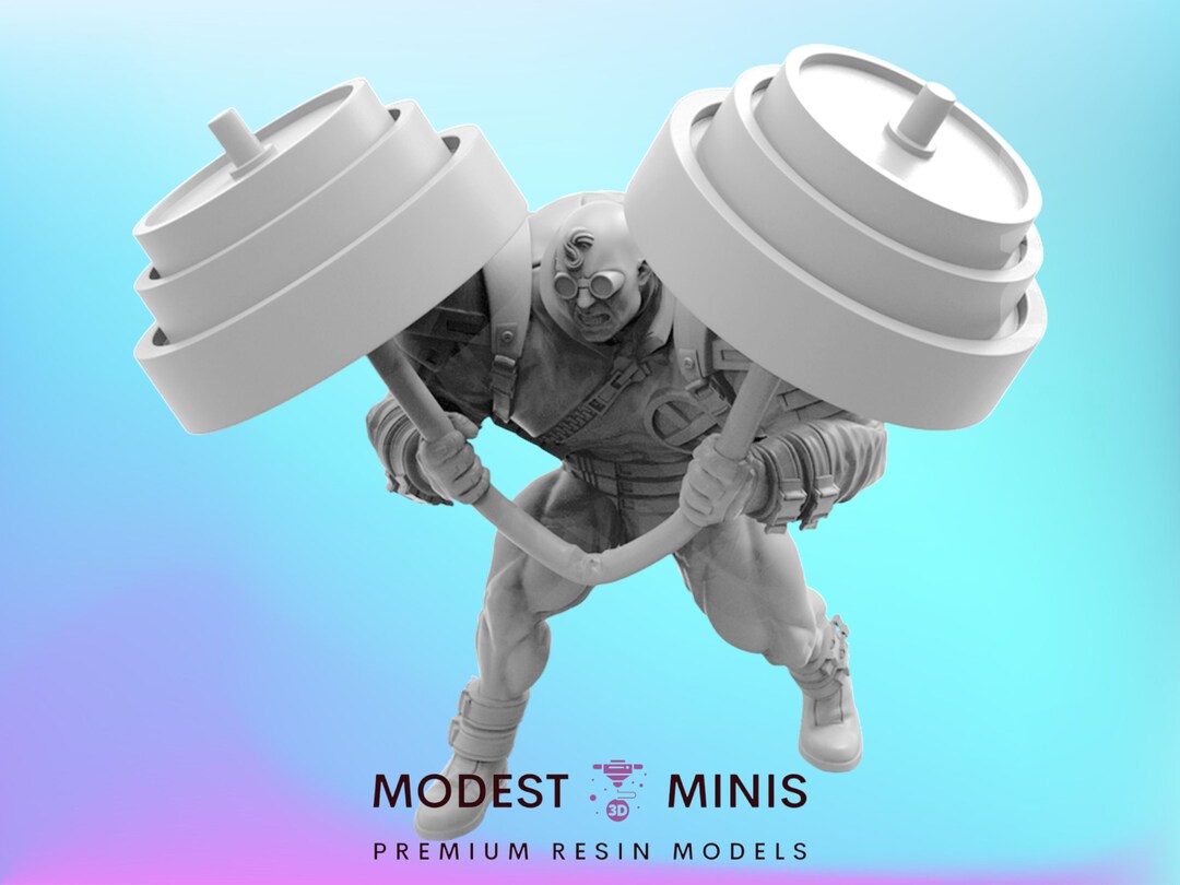 Muscles Man - 40mm Miniature | Dnd Mini | Superhero | Trident - Etsy