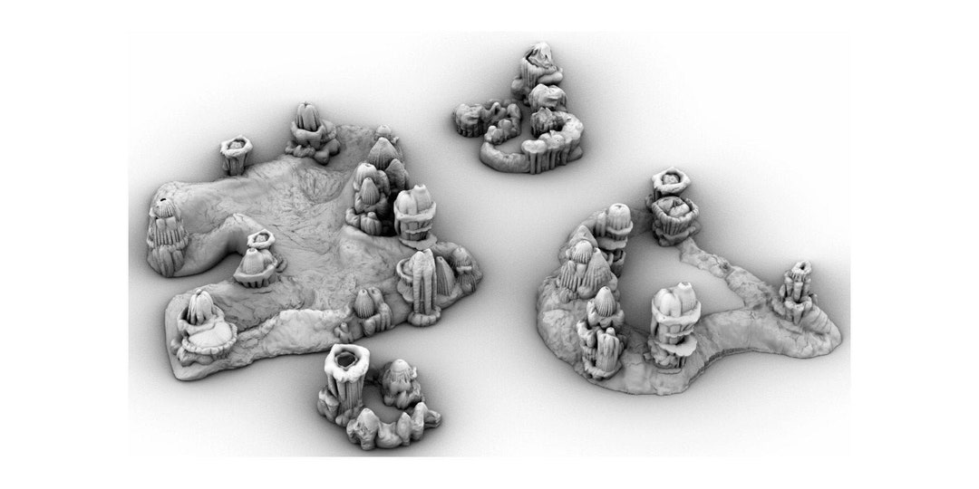 Stalagmite Ponds Cave Terrain | 28mm 32mm Scale | Dungeons and Dragons ...