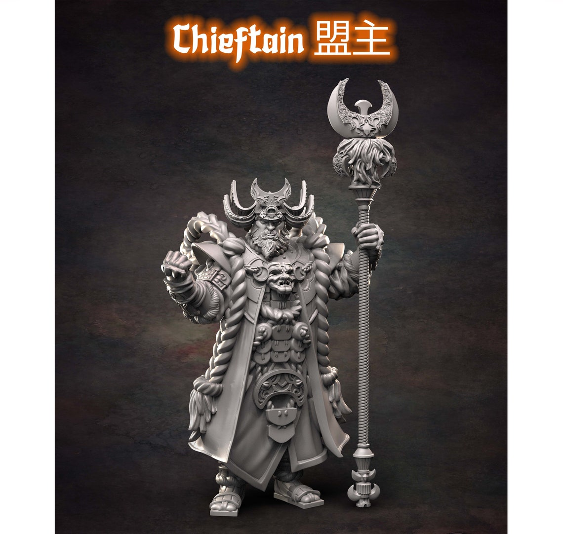 Orc Oni Chieftain Japanese 28mm 32mm Scale Dnd Miniature - Etsy