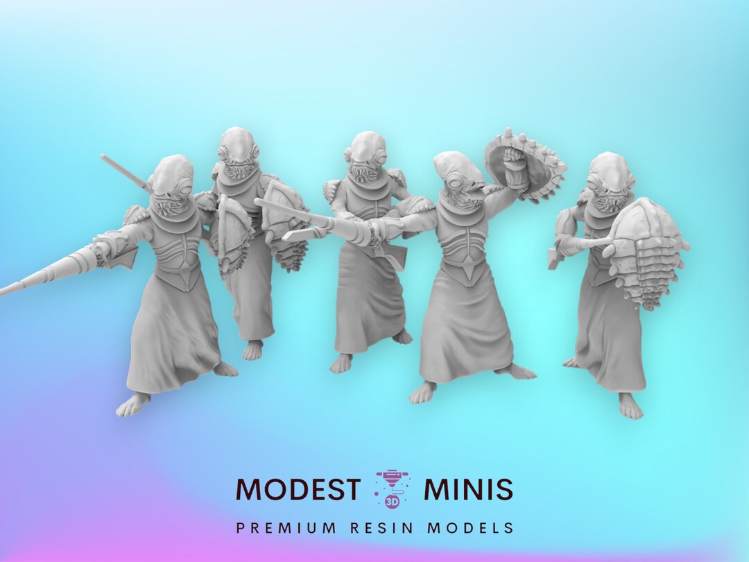 5pc Fish Knights Set - Legion Scale | RPG | Scifi | Role Playing ...