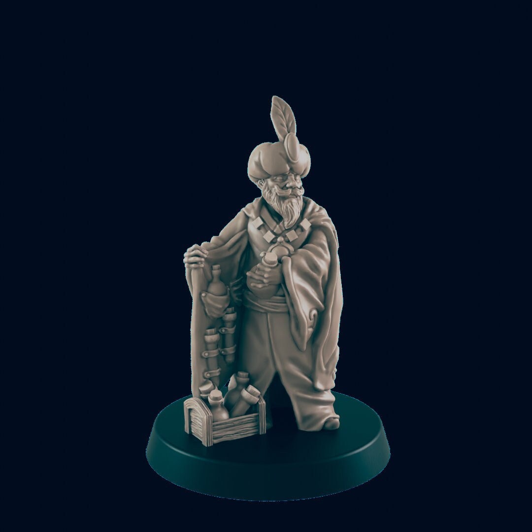 NPC Human Male Alchemist - 3D Print Resin Scale Dnd Miniature ...