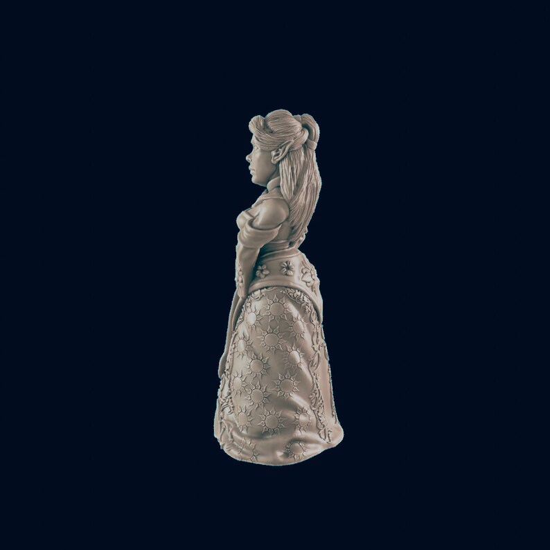 NPC Dwarf Female Noble - Escala de resina de impresión 3D DnD Miniatura ...