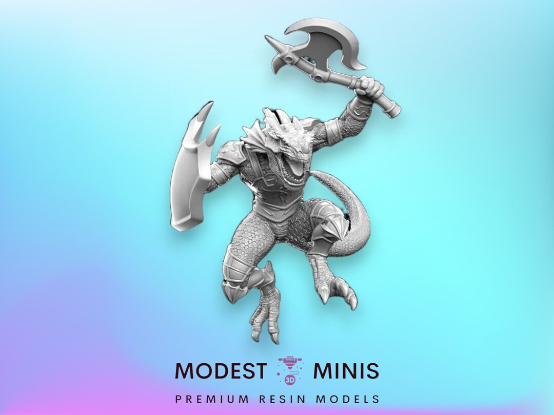 Saurian Lizard Gladiator - 32mm Scale Dnd Miniature | Dungeons and ...