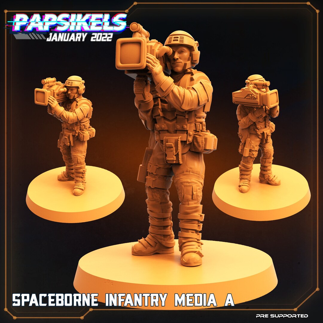 Spaceborne Infantry Media A - 32mm Scale Alien Miniature | RPG | Sci Fi ...