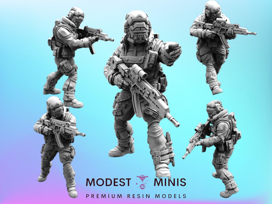 PMC Kill Team Alpha Squad - 32mm Scale Cyberpunk Mini | RPG | Sci Fi ...