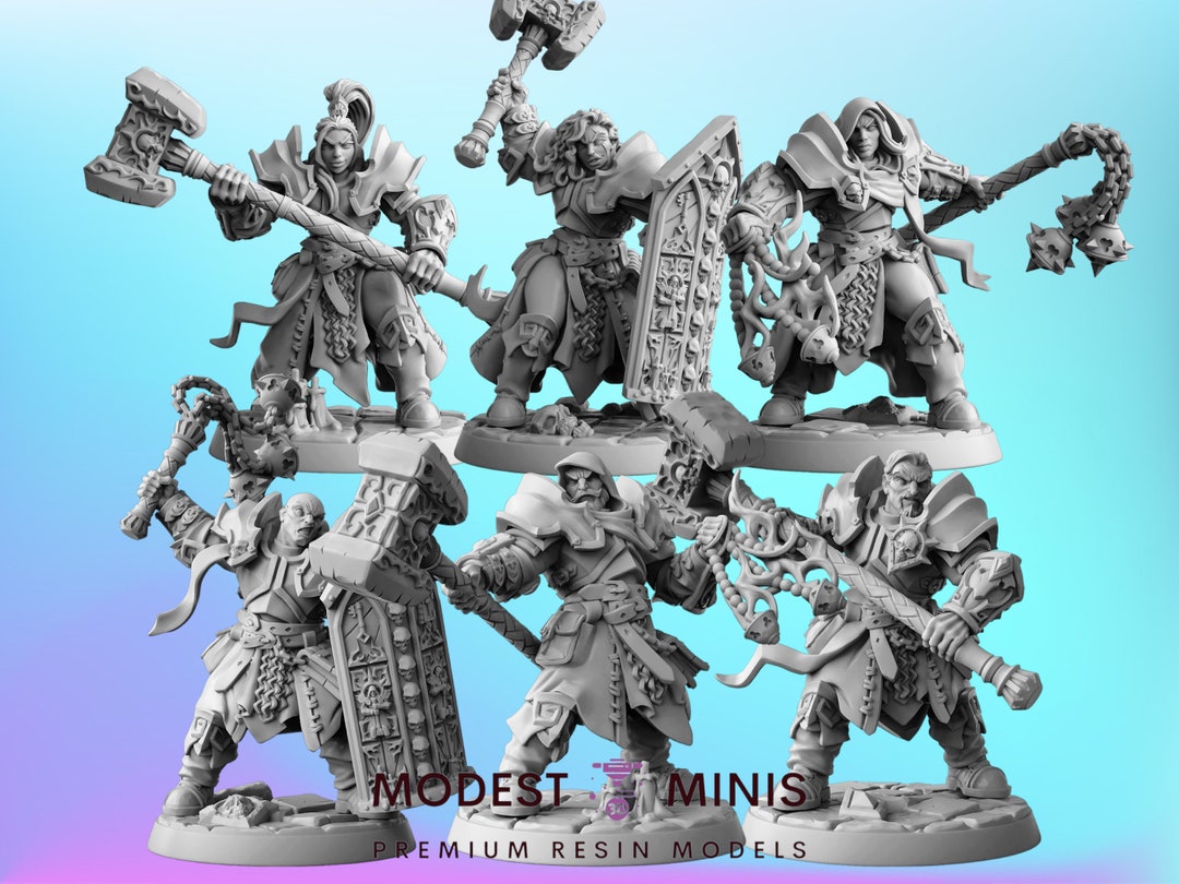 6pc Modular Requiem Templars - 32mm Scale Dnd Miniature | Dungeons and ...
