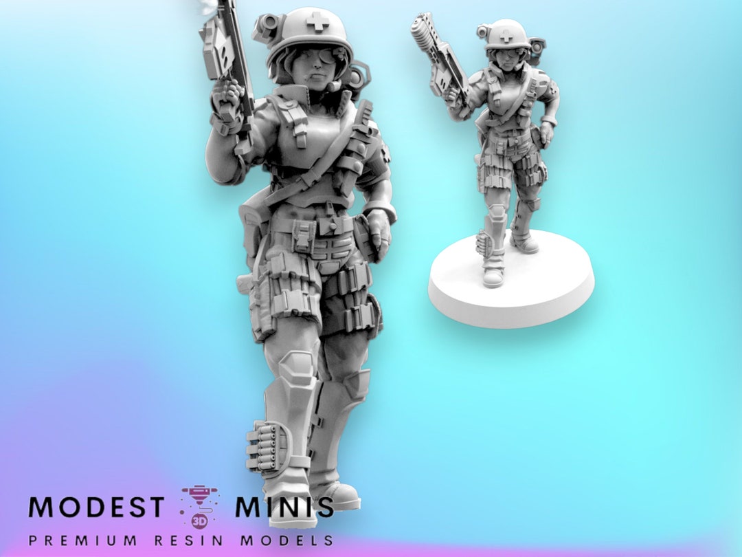 Female Marine Medic Eunice - 32mm Scale Alien Miniature | RPG | Sci Fi ...