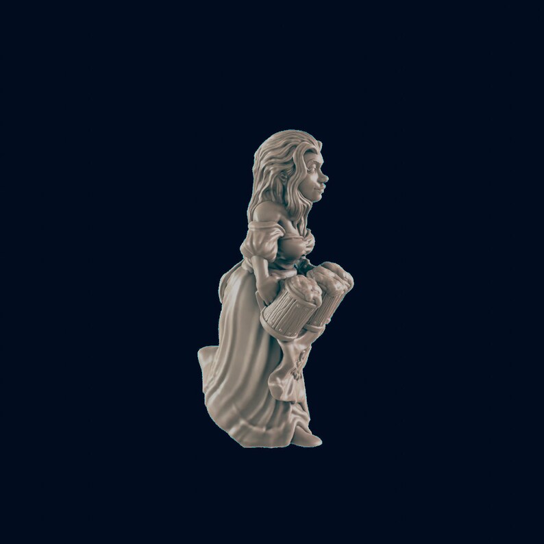NPC Human Female Barmaid 3D Print Resin Scale Dnd Miniature - Etsy