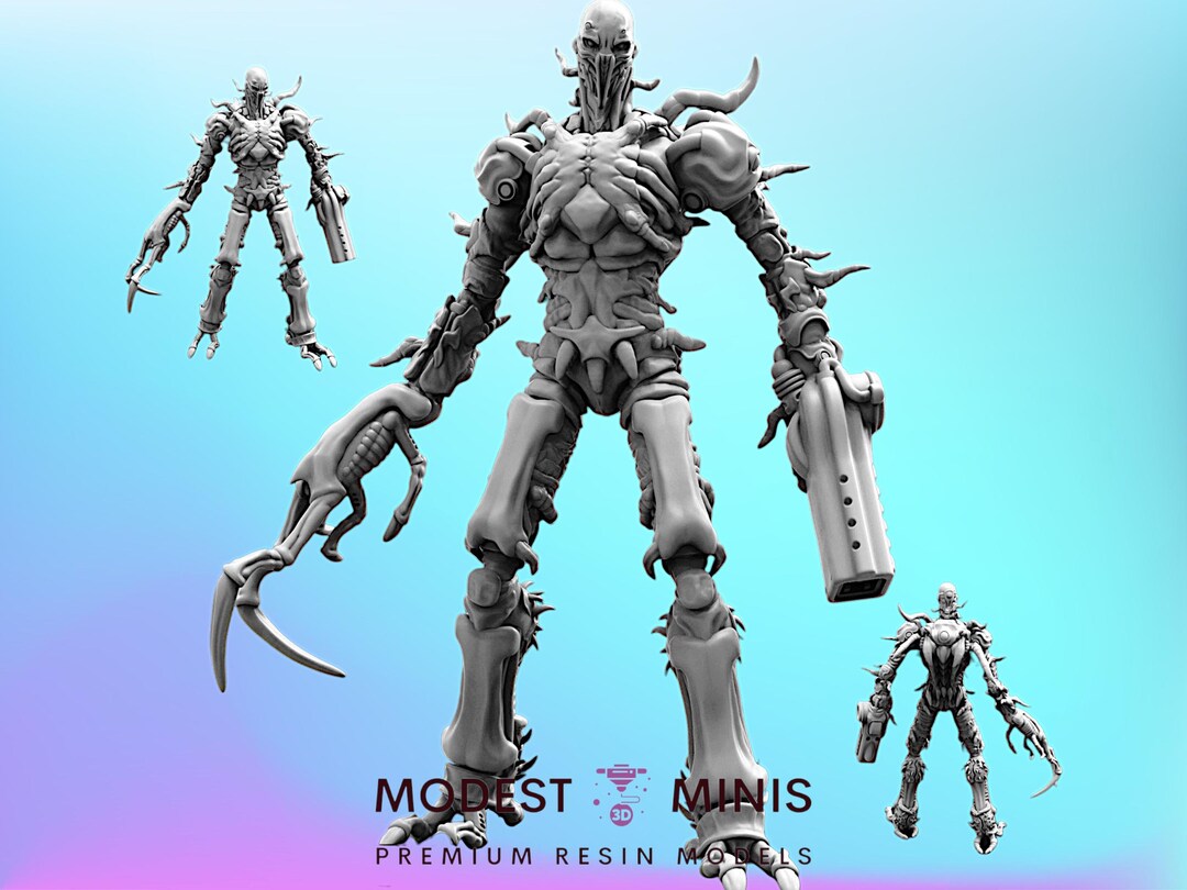 Silicon Cyborg Creature Blon - 28mm 32mm 40mm Scale Cyberpunk Miniature ...