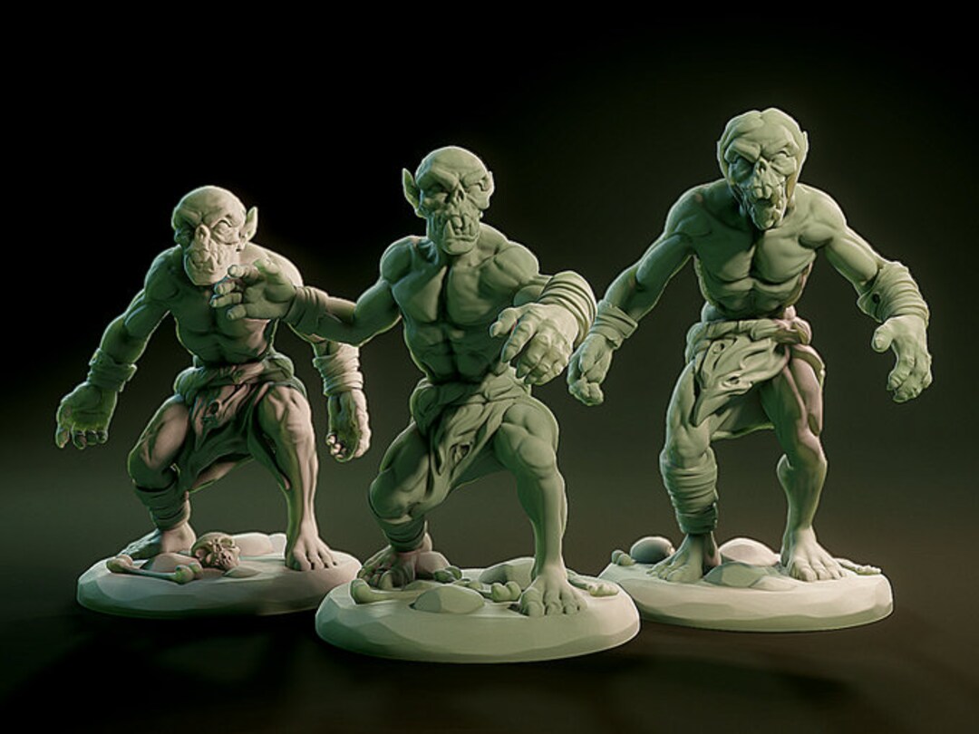 3pc Ghoul Set 32mm Scale RPG Scifi Call of Cthulu Dnd Miniature Madness ...