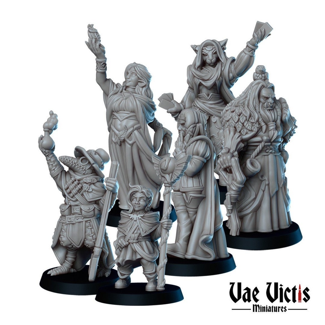 6pc Magic Academy Npcs - 28mm or 32mm Scale Dnd Miniature | Dungeons ...