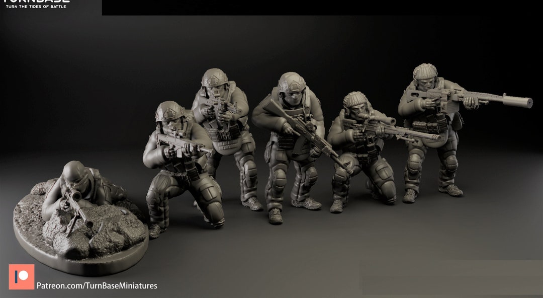 6pc Russian PMC - 28mm 32mm Miniature | Military Wargame Mini ...