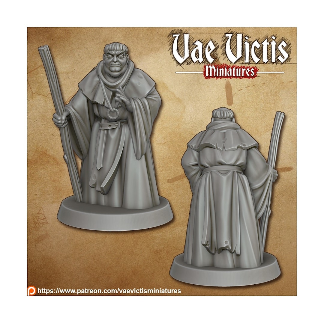 Friar Hero Mini - 28mm or 32mm Scale Dnd Miniature | Dungeons and ...