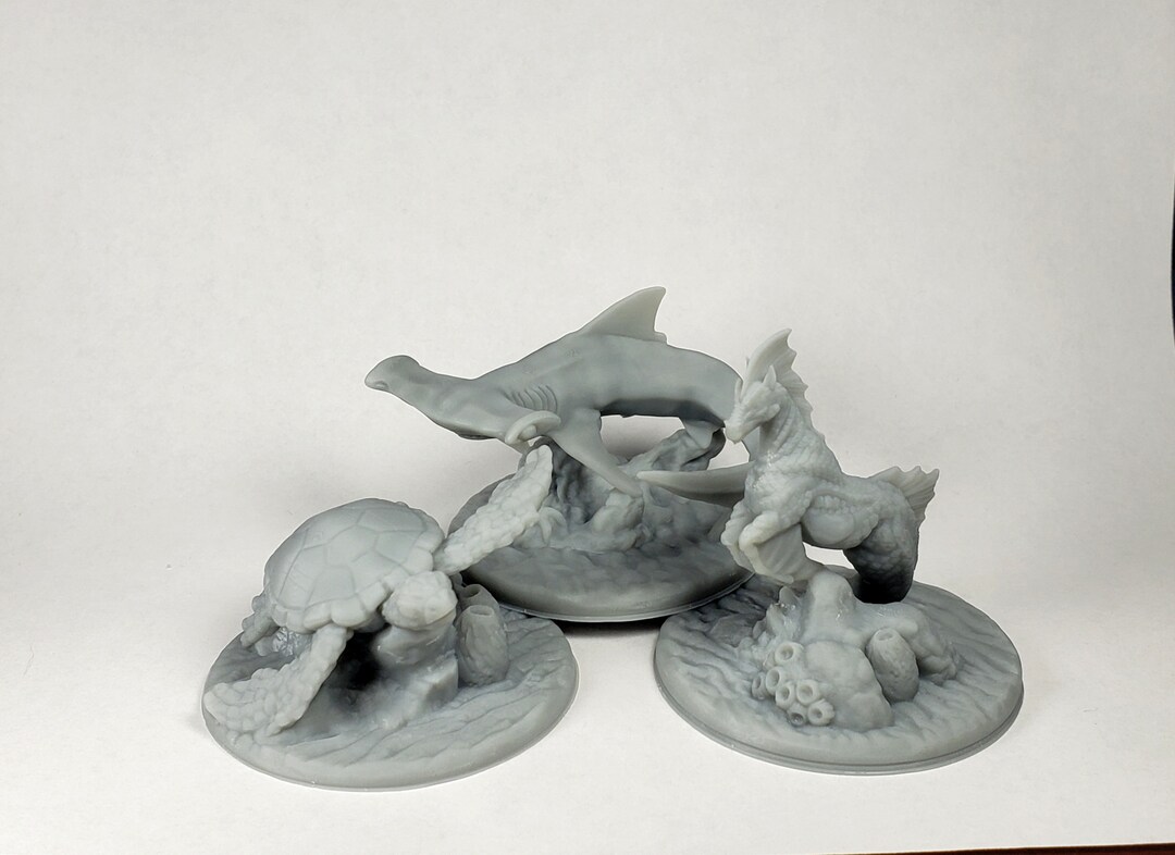 RESIN Aquatic Animals 10 Models- 32mm Miniature - Dnd Miniature ...