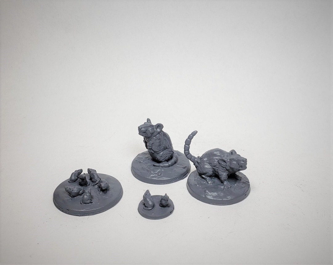 RESIN Giant Rats and Swarm - 32mm Miniature - Dnd Miniature Dungeons ...