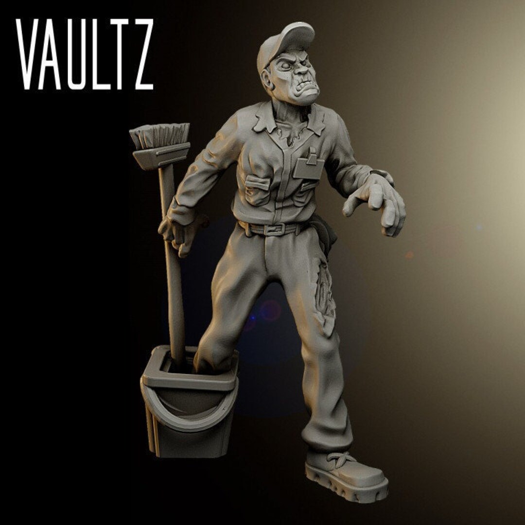 Zombie Caretaker Janitor 28mm 30mm 32mm Wasteland - Etsy