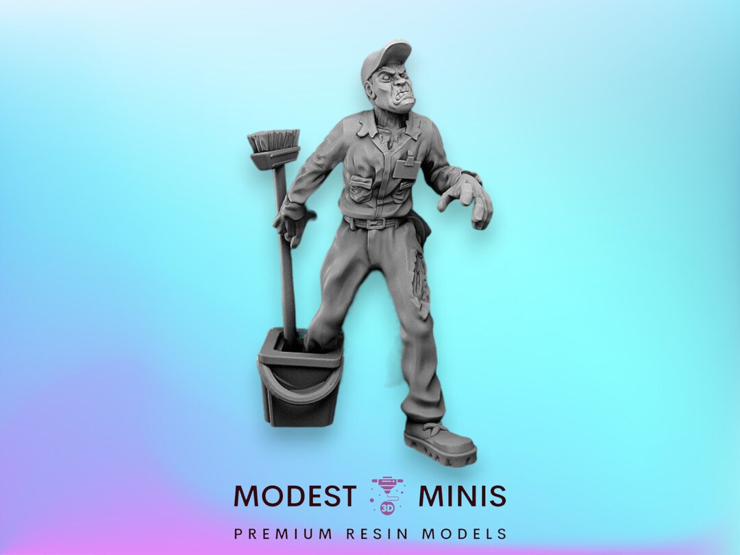 Zombie Caretaker Janitor - 28mm 30mm 32mm - Wasteland | Zombicide ...