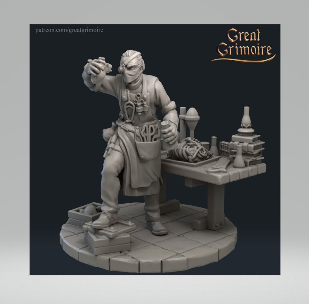 The Mad Scientist 32mm Miniature Dnd Miniature Tabletop Fantasy ...